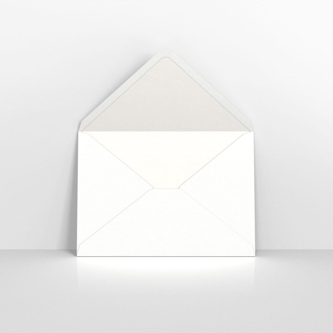 White & White Fancy Paper Lined Envelopes | Postal Packaging
